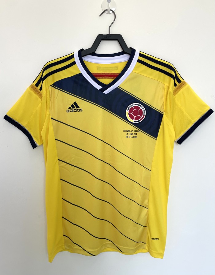 US$ 20.38 - Colombia Home Retro Jersey 2014 - www.777jersey.com