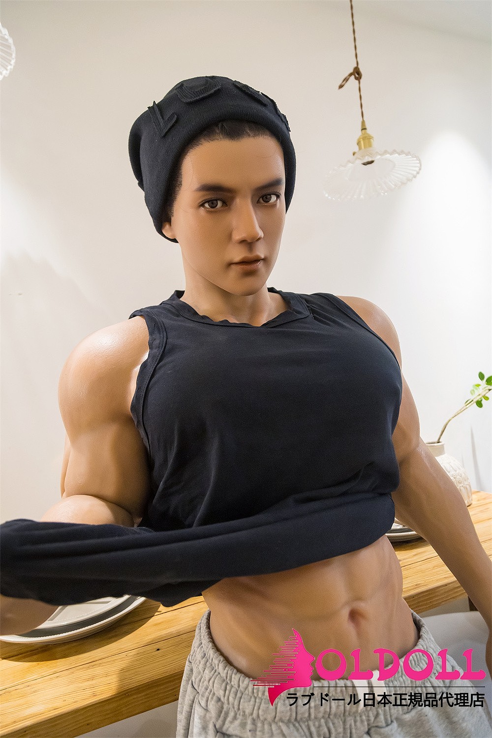 Qita Doll 最新作 177CM 韓さん フルシリコン製 筋肉タイプ 男性ラブドール ペニス分体式 宣伝画像日焼け肌色 等身大リアルドール イケメン