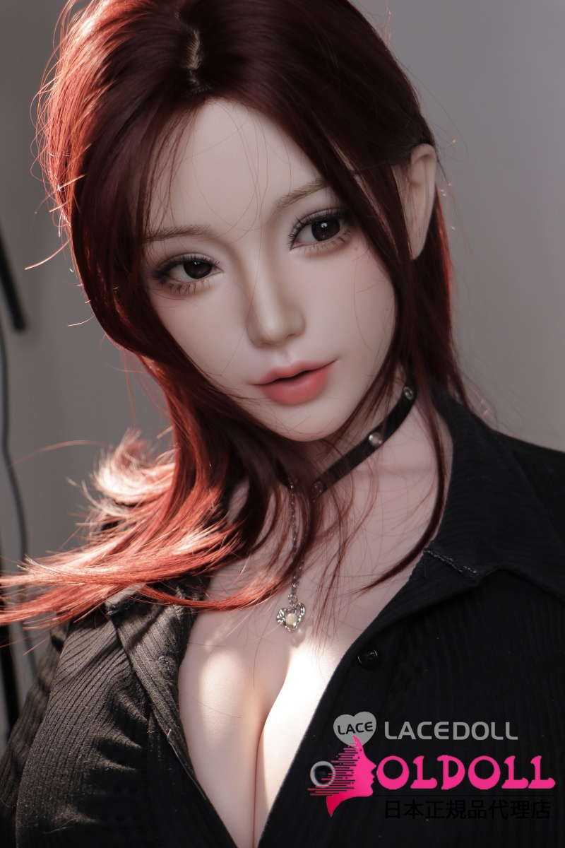 LACE DOLL 163cm Hカップ 暮雪（muxue）高級シリコンラブドール 赤いウィッグ黒い衣装等身大リアル巨乳美人