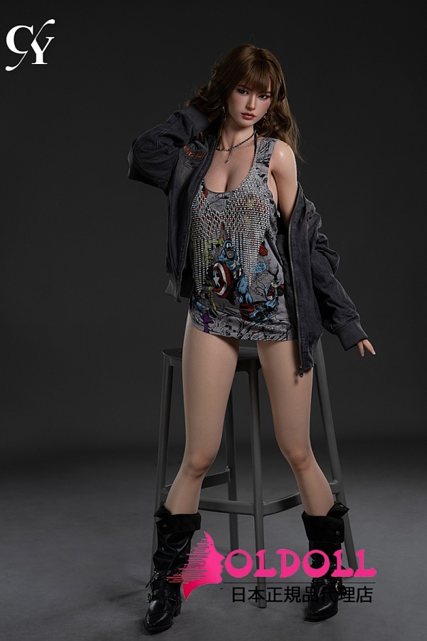 深いグレーのロングヘアセクシーモデル等身大ラブドール TOP-CYDOLL 168cm Fカップ yukiヘッド シリコン製人気ダッチワイフ