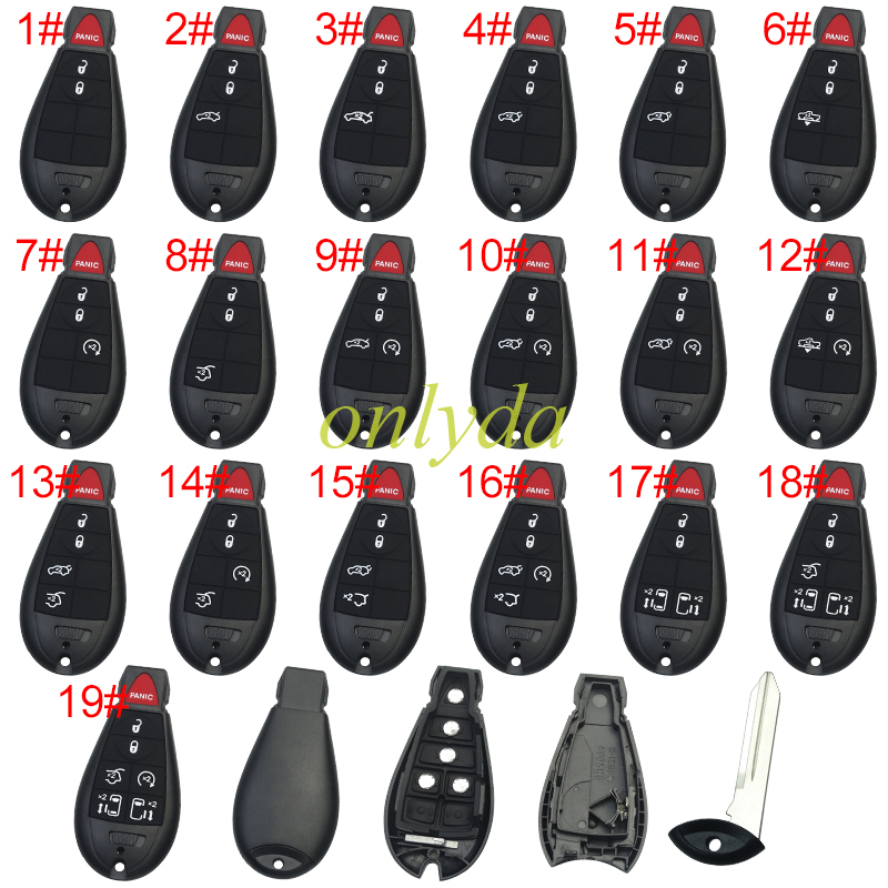Chrysler shell with battery holder， 4+1 button