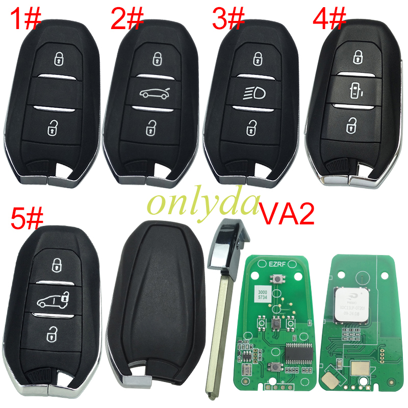 For Peugeot Keyless remote key with 434mhz 46 chip PCF7945/7953(HITAG2 ...