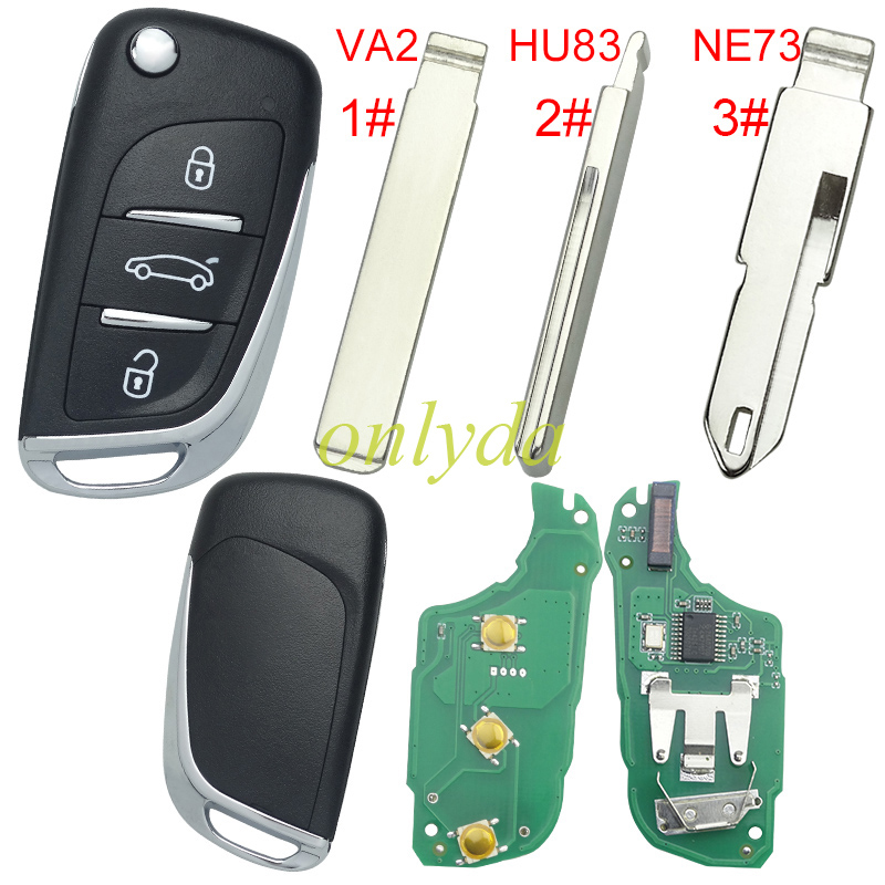 For Citroen 3 button remote key with 434mhz FSK model PCF7941 chip ...