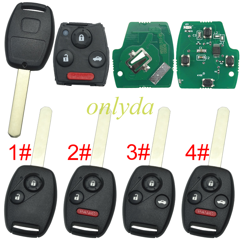 For Honda remote key with 313.8mhz FCCID:KR55WK49308, Pls choose button