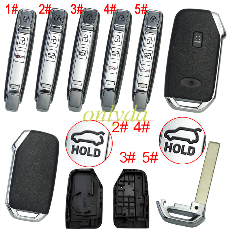 For Kia remote key shell without battery clamp with new Kia badge , 1 ...