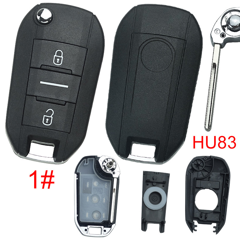 For Fiat 3 button remote key shell with round badge, blade is HU83, pls ...