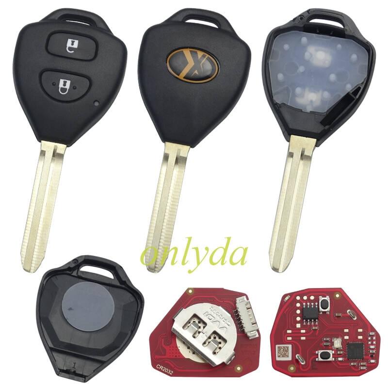 XKTO25EN Xhorse 2nd Generation Wire Remote Key for Toyota Style Flat 2 ...