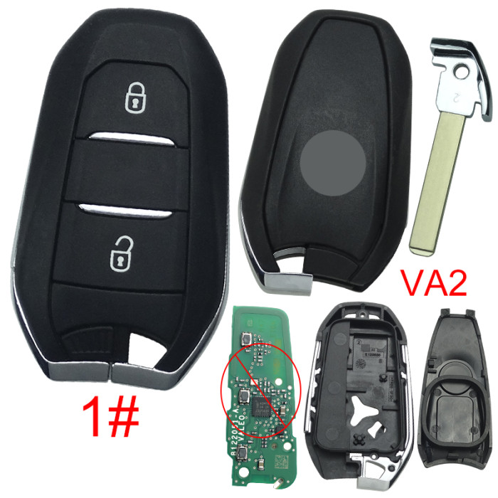 For Fiat remote key shell with Fiat badge, blade VA2, pls choose the button