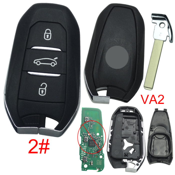 For Fiat remote key shell with Fiat badge, blade VA2, pls choose the button