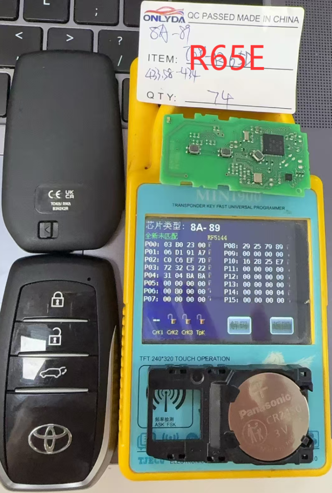 ForToyota 2022-2024 Genuine Smart Remote Key 3 Buttons 433.58/434.42MHz ...